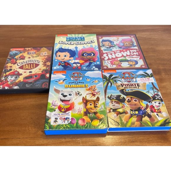 Nickelodeon | Other | Nickelodeon Dvd Lot 5 Paw Patrol Bubble Guppies ...